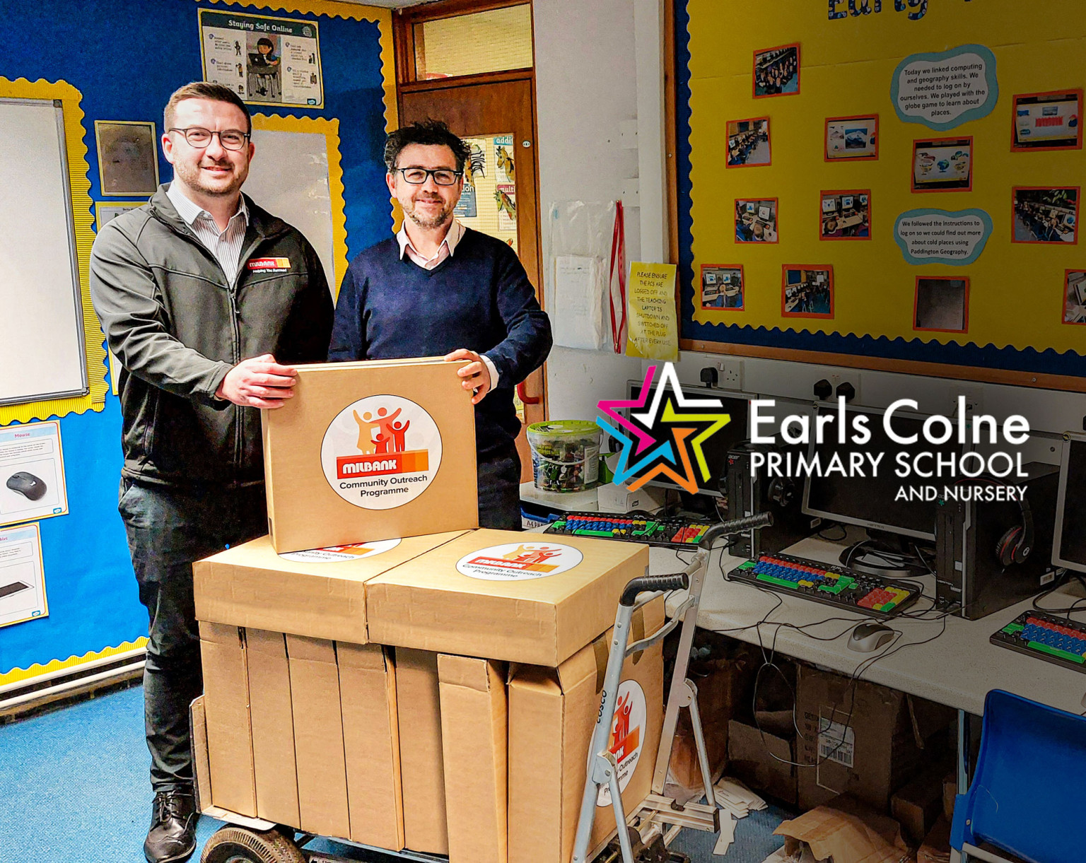 Milbank donate computers to Earls Colne Primary School | Milbank